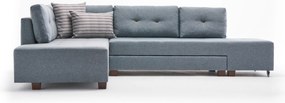 Hanah Home Rozkládací rohová pohovka MANAMA světle modrá levý roh 825BLC2542