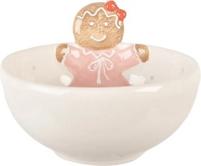 Bílá keramická miska perníček Gingerbread - 18*17*12 cm / 700 ml