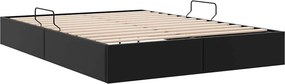 Postel s úložným prostorem Černá 137 x 190 cm Umělá kůže 3369972