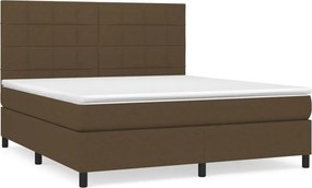 Box spring postel s matrací tmavě hnědá 160x200 cm textil 3141788