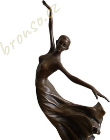 Půvabná tanečnice – bronzová socha, elegantní ručně vyrobená umělecká dekorace