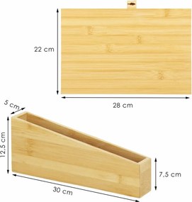 Kuchyňská prkénka ve stojanu sada 4ks, bambus SPRINGOS KI0109