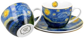 Porcelánový šálek s podšálkem Van Gogh Starry Night 90 ml sada 2ks