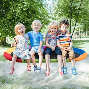Costway Oválná houpačka hnízdo s 100-180 cm výškově nastavitelným lanem