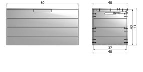 WOOOD Dřevěná úložná krabice Keet 42 × 80 × 40 cm