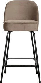 Béžová sametová barová židle (výška sedáku 64 cm) Vogue – WOOOD