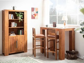 furniture-nabytek.cz - Knihovna Osvaro akácie - Stříbrné kovové úchytky