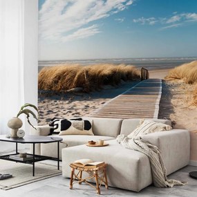 Fototapeta Langeoog - krajina s písečnou pláží Severního moře a klidnou vodou