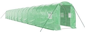 vidaXL Skleník s ocelovým rámem zelený 40 m² 20 x 2 x 2 m