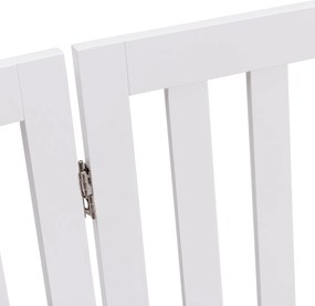 Costway Zábrana pro psy 89 cm vysoká 2 panely Ochranné dřevěné skládací (bílé