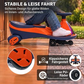 AIYAPLAY Elektrické odrážedlo 2 v 1 s hudbou, oranžové