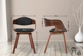 Sada 2 ks židle Kingston látka – ořechová/tmavě šedá