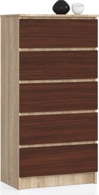 Komoda K60 5SZ dub sonoma/wenge