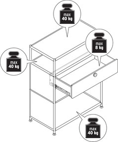 Tchibo - Kovová komoda »Cn3« se 2 zásuvkami