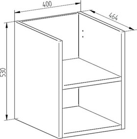 Mereo Mereo, Aira, koupelnová skříňka 40 cm, spodní, bílá, dub, CN715S
