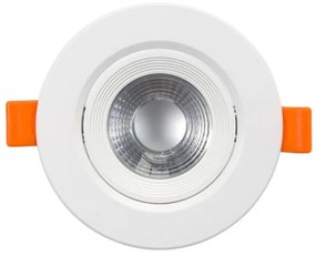 Prémiové výklopné podhledové bodové LED svítidlo 7W 550lm, studená, kruh, 9cm, 3 roky