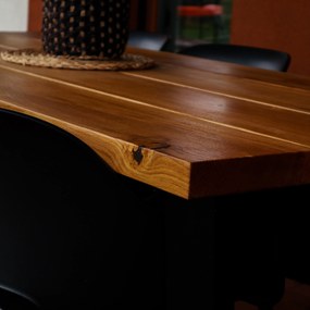 Wudboys Jídelní stůl TERRACE Barva kovu: Černá, Dřevo, povrch: Jasan, Rozměr: 180 x 90 cm