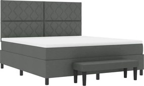 Postel s boxspringem s čelo Tmavě šedá 180 x 200 cm textil 3344164