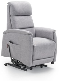 Pregio Italia sofa&relax Luxusní polohovací křeslo Sally Provedení: El. polohovací křeslo + odnímatelné područky + stolek, Vzorník látek: tekno fibra 06 light grey