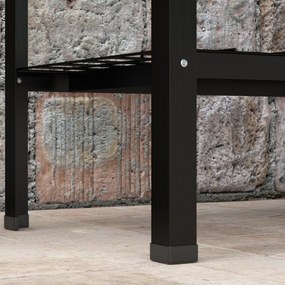 Metalová pěstební miska Outsunny se stojanem a policí 104L x 39Š x 80V cm 2 kola + zavlažovací vložka Černá