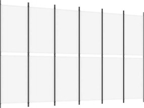 vidaXL 6dílný paraván 300x200 cm textil [350238] Barva: Bílá