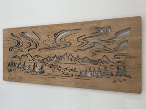 Li-Go "Polární záře" světelný obraz RGBW s baterií 120x50cm provedení povrchu: dub