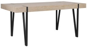 Jídelní stůl 150 x 90 cm, světlé dřevo s černou ADENA Beliani