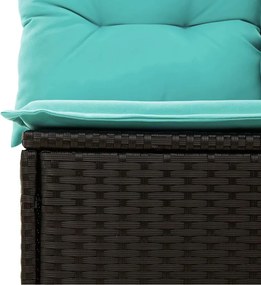 7dílná zahradní sedací souprava s polštáři černá polyratan 3222636