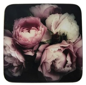 6ks pevné korkové podtácky s růžemi Vintage Roses - 10*10*0,4cm