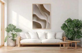 Písečné vlny - obraz - Minimalistická abstrakce v přírodních tónech 69 - A4 – 210 × 297 mm - 149 Kč