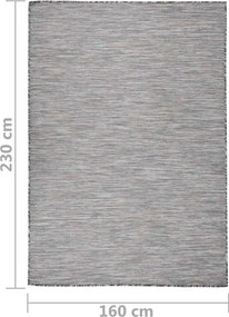 Venkovní hladce tkaný koberec 160x230 cm hnědý a modrý 340818