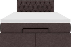 Osmanský rám postele s matrací tmavě hnědá 120x190cm textil 3311528