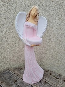 Andělka GABRIELA na svíčku - růžová