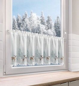 KRÁTKÁ VÁNOČNÍ ZÁCLONA NA PÁSCE XMAS18 150X40 CM VZOROVANÁ