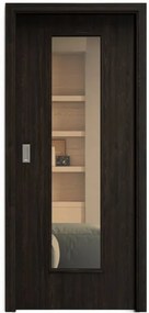 SAPELI ELEGANT KOMFORT M55 - CPL LAMINÁT - POSUVNÉ DVEŘE VČ. ZÁRUBNĚ - Wenge Průchozí šířka (cm): 70, Průchozí výška (cm): 197, Typ skla: Planibel bronz