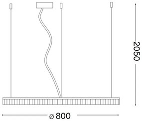 Ideal Lux - LED Lustr na lanku CROWN LED/42W/230V 3000K pr. 80 cm CRI 90 mosaz