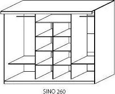 Šatní skříň Sino 260 dub tmavý