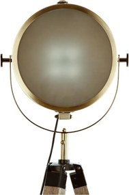 Podlahová lampa trojnožka hnědá, industriální, ve tvaru reflektoru,