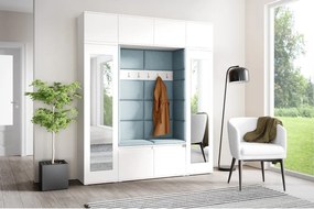 Eka Předsíňová stěna s čalouněnými panely Trinity 32 - Bílá / Světlá modrá 2322