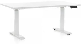Výškově nastavitelný stůl OfficeTech C 140 x 80 cm, bílá podnož