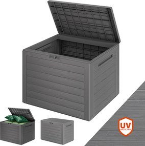 Casaria Úložný box Lille šedý 190 l – plastový, s víkem