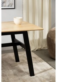 Jídelní kaučukový stůl Lingo obdélníkový hnědý/černý
