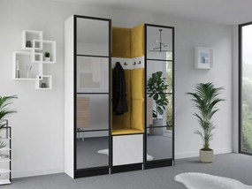 Šatní skříň EDEN 12 bílý + žlutý Vzor 1