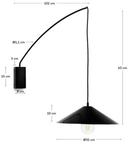 Černé nástěnné svítidlo ø 35 cm Kally – Kave Home