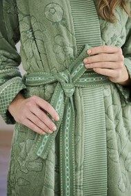Pip Studio župan Jasmin Jacquard - zelený (Luxus a pohodlí ve stylovém županu s rafinovaným žakárovým květinovým vzorem)