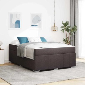 Rám postele s matrací Tmavě hnědá 140 x 200 cm textil 3398289