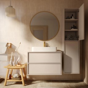 Závěsná skříňka pod umyvadlo Mossy s deskou 80 cm kašmírová