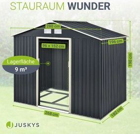 Juskys Kovový zahradní domek se základovým rámem Barva: antracitová, Velikost: XXL