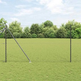 Hexagonální plot s podpěrou 10 x 1,5 m Ocel potažená PVC Šedá 3353214