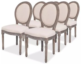 Jídelní židle 6 ks krémové textil,  274620